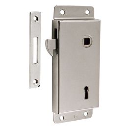 Sliding Door Rim Lock in Brass or Chrome Plated Brass Finish