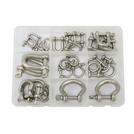 28-Piece 316 Stainless Steel Shackle Assortment Box