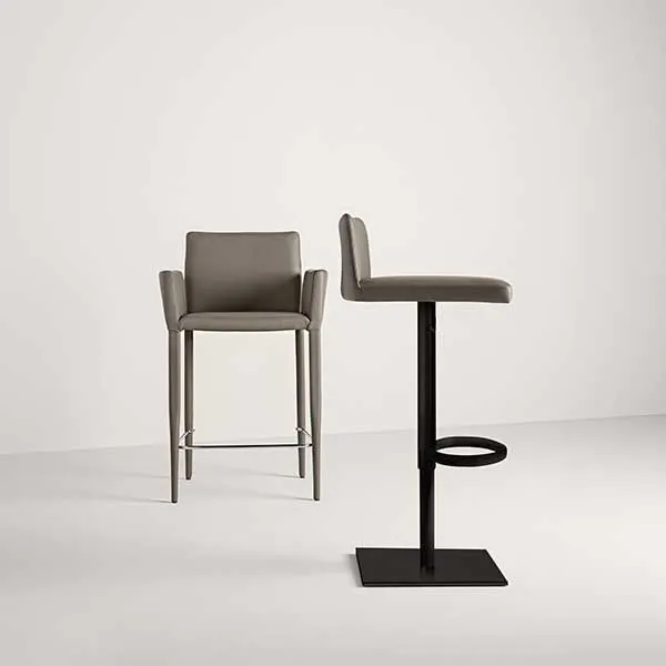 Bella GP Stool Adjustable Leather Upholstered Stylish Chrome Finishes